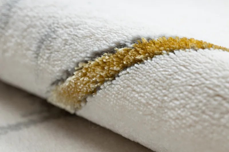Dywany Łuszczów, Kusový koberec Emerald geometric 1012 cream and gold kruh, 160x160 (průměr) kruh, bílá, ložnice