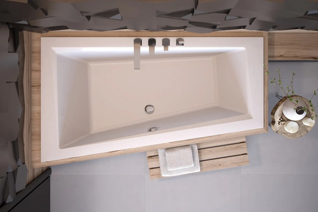 Besco Intima Slim asymetrická vana 150 x 85 cm levá akrylát bílá VANINTI15SLIML