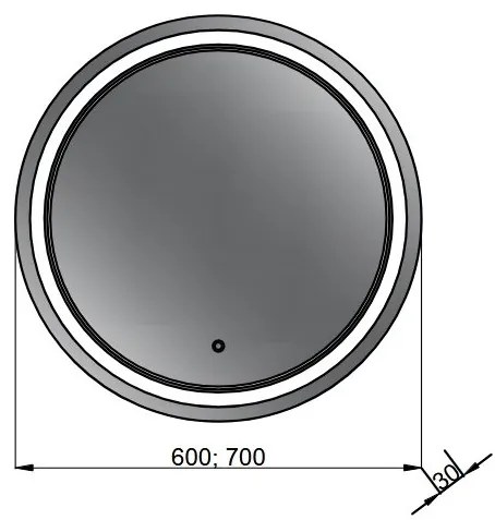 Lavedo Kolo 60 touch control koupelnové zrcadlo s LED podsvícením