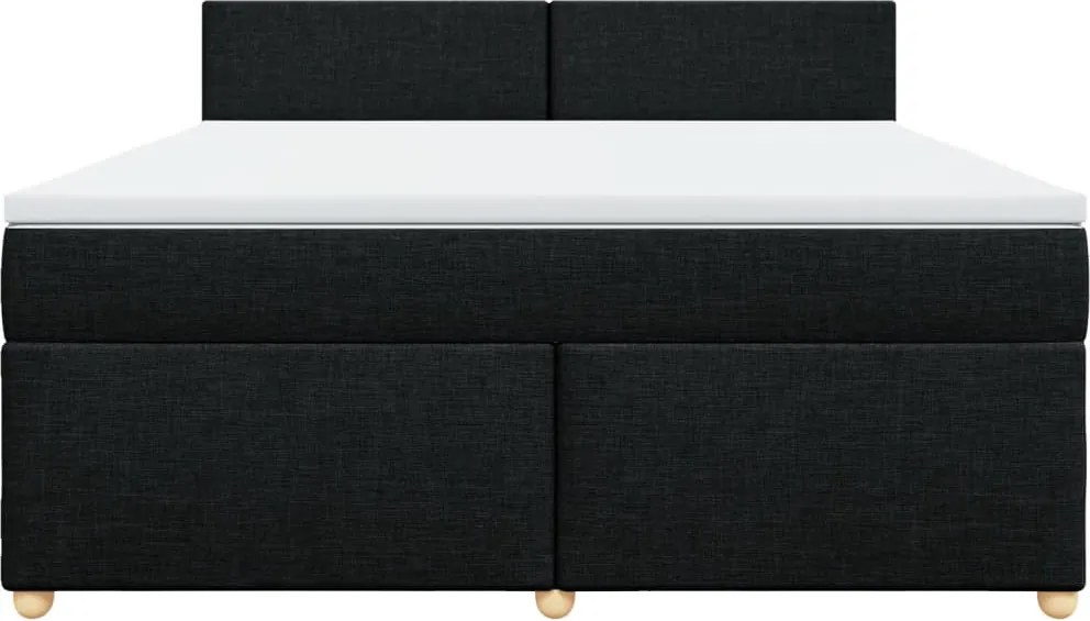 Box spring postel s matrací černá 180x200 cm textil 3289054