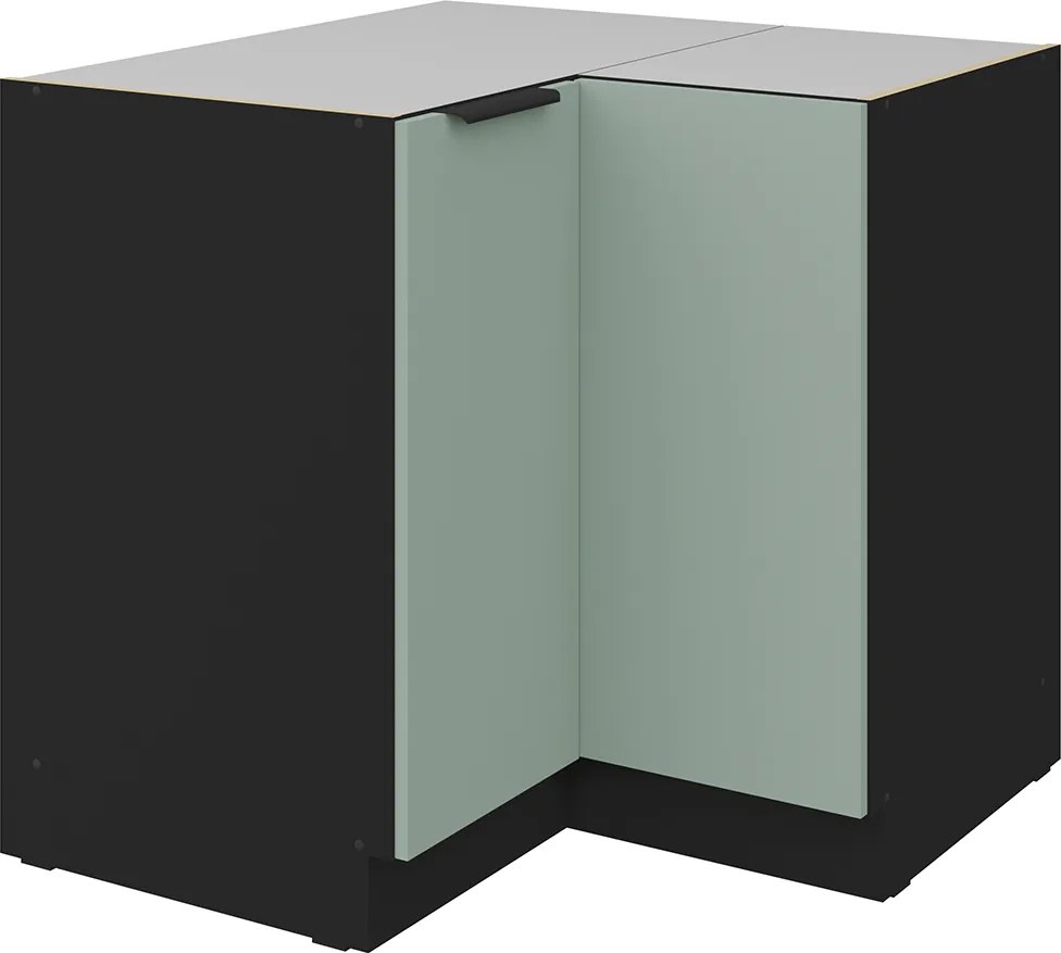 ARIA sc | dolní skříňka 90x90 DN 2F rohová s policí | 90x90 cm | černá/aquamarine