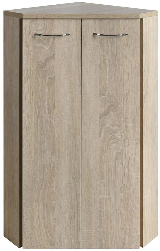 Aqualine Keramia Fresh koupelnová doplňková skříňka rohová 35 x 78 x 35 cm dub platin 50323