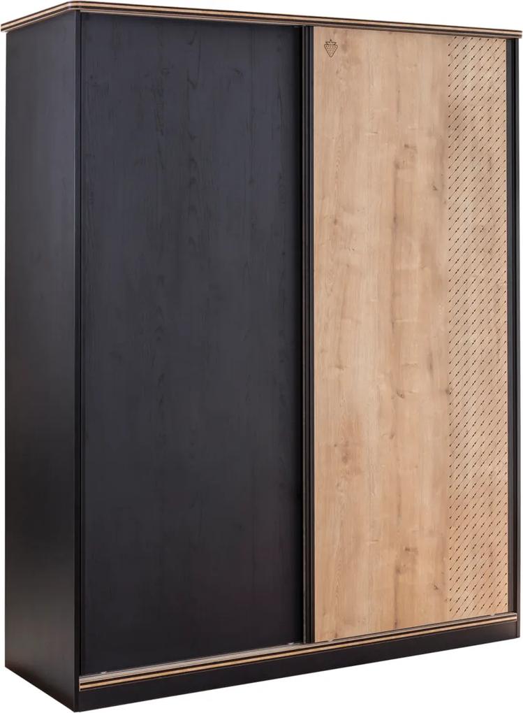 ČILEK - Studentská šatní skříň s posuvnými dveřmi BLACK