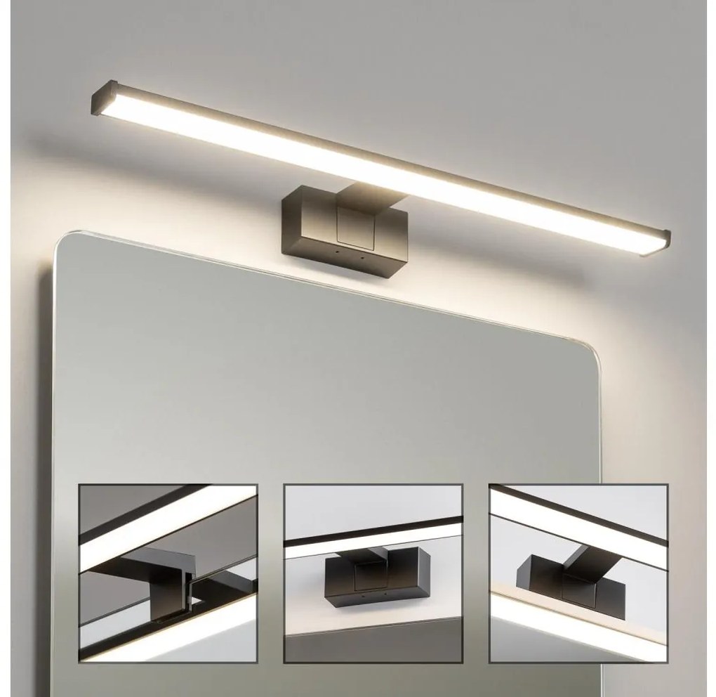 Brilagi - LED Koupelnové osvětlení zrcadla VESTRA LED/12W/230V 60 cm IP44 černá FG-M1-C02-600-BLK