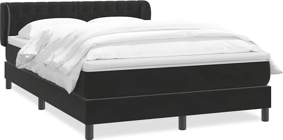 Box spring postel s matrací černá 160x210 cm samet 3317783