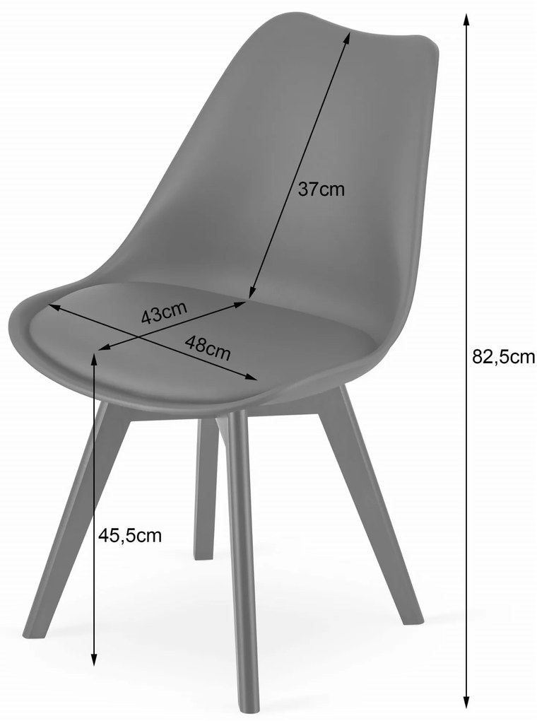 Bílá židle BALI MARK s černými nohami