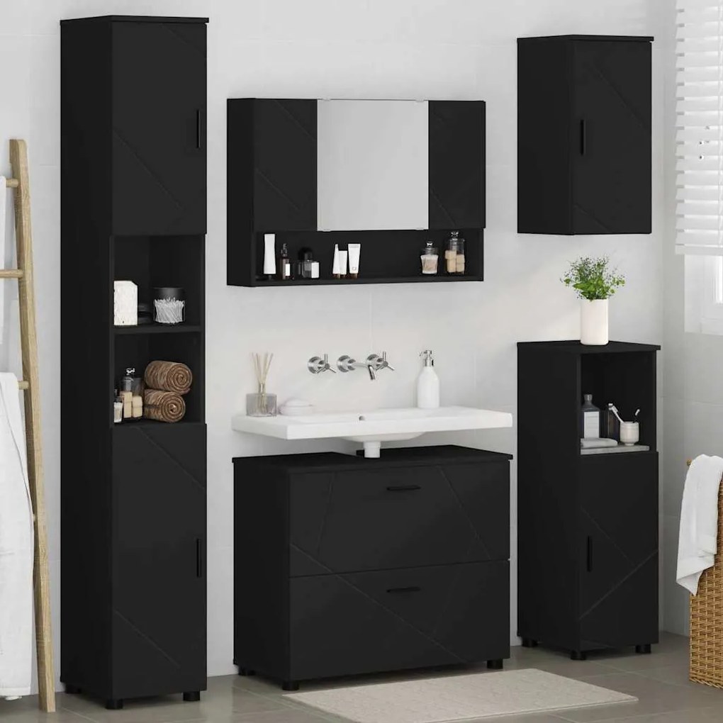 Sada koupelnového nábytku 5 ks Černá 35 x 30 x 192 cm 3393064
