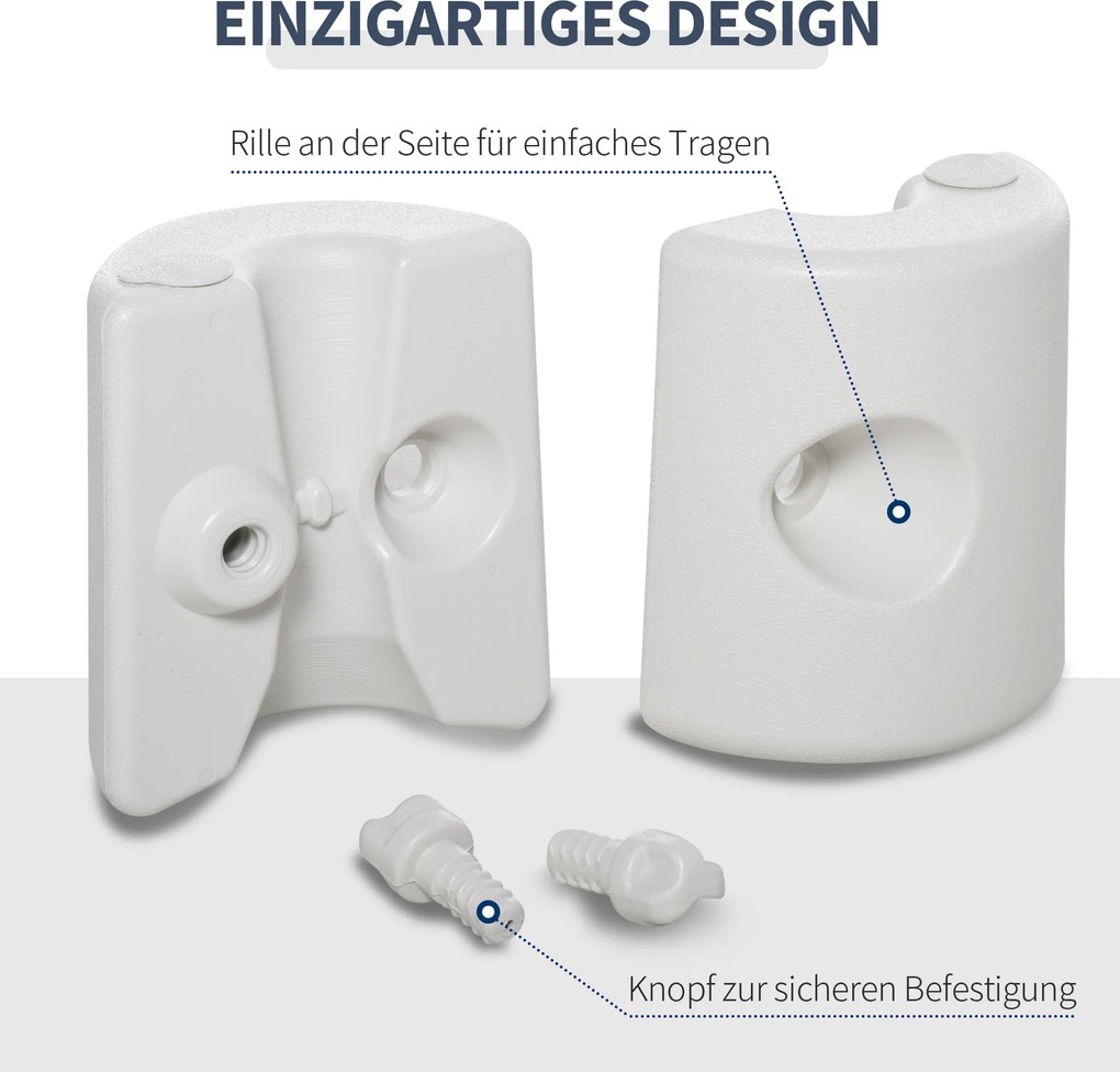 Zátěže na stojany altánů Outsunny sada 4 ks pro párty stan, vodní písek PE Ø24xH25cm, stabilní ochrana stojanů pro venkovní akce | Aosom.de