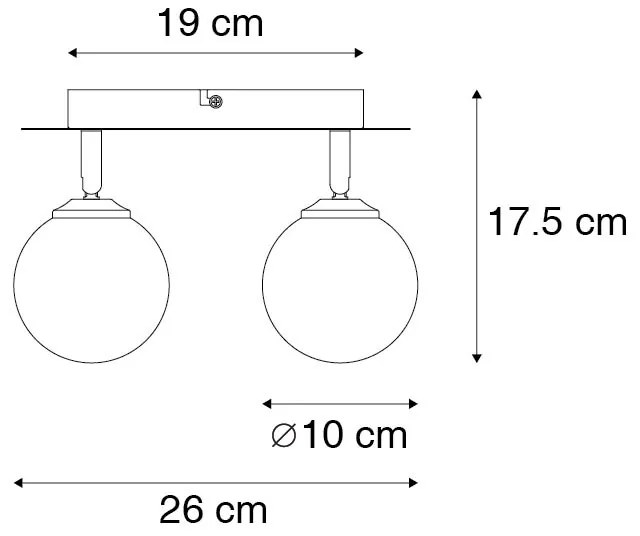 Bodové svítidlo černé se zlatem 2-světlo - Atény Wire