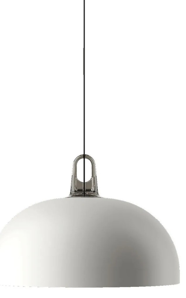 Lodes 16924 2300 Jim dome, bílé kupolovité svítidlo s šedým hákem, 1x25W LED E27, prům. 50cm