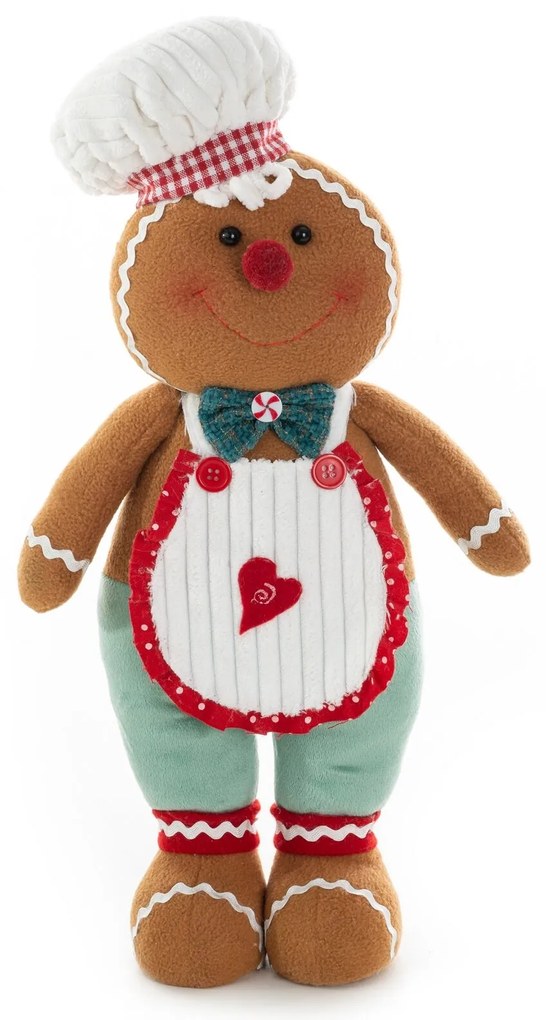 VÁNOČNÍ DEKORAČNÍ FIGURKA GINGERBREAD 57CM VÍCEBAREVNÁ