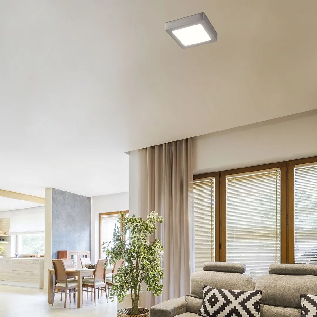 Rabalux LED přisazený mini panel Lois 18W | 1400lm | 3000K| IP20 |  22,5cm - saténový chrom