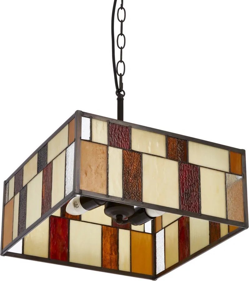 Kovové závěsné svítidlo se skleněným stínidlem Waldorf – Premier Housewares