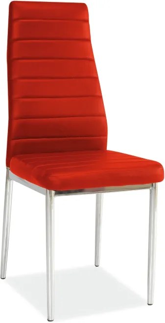 MAXIVA Jídelní židle - H-261 Chrom, ekokůže, chromované nohy, různé barvy na výběr Čalounění: červená (ekokůže)