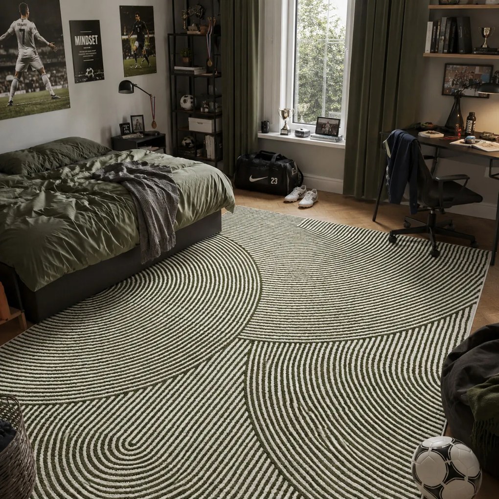 Angel Carpet, Kusový koberec Zafiro 25 Green, 160x230, zelená, kancelář
