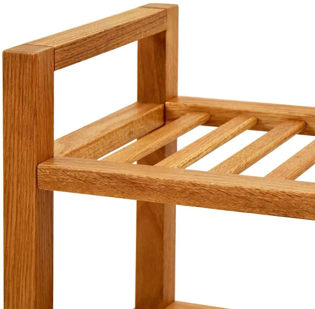 Botník s 5 policemi 100 x 27 x 100 cm masivní dubové dřevo 331751