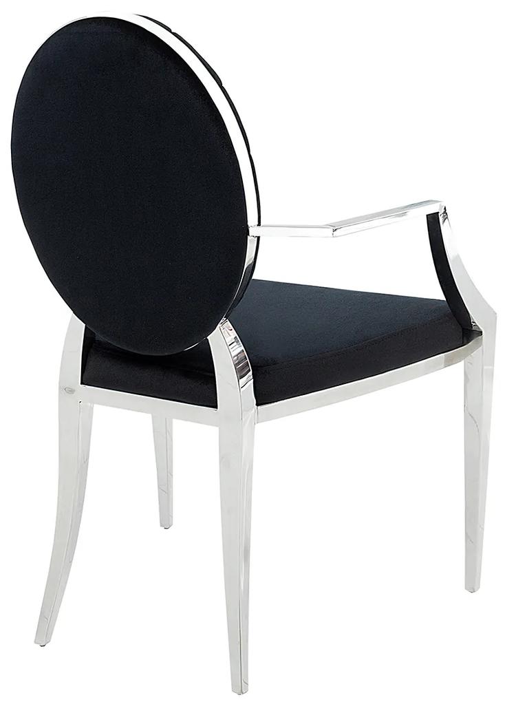 Modern Baroque Period  Jídelní židle INVICTUS, s područkami, černý samet