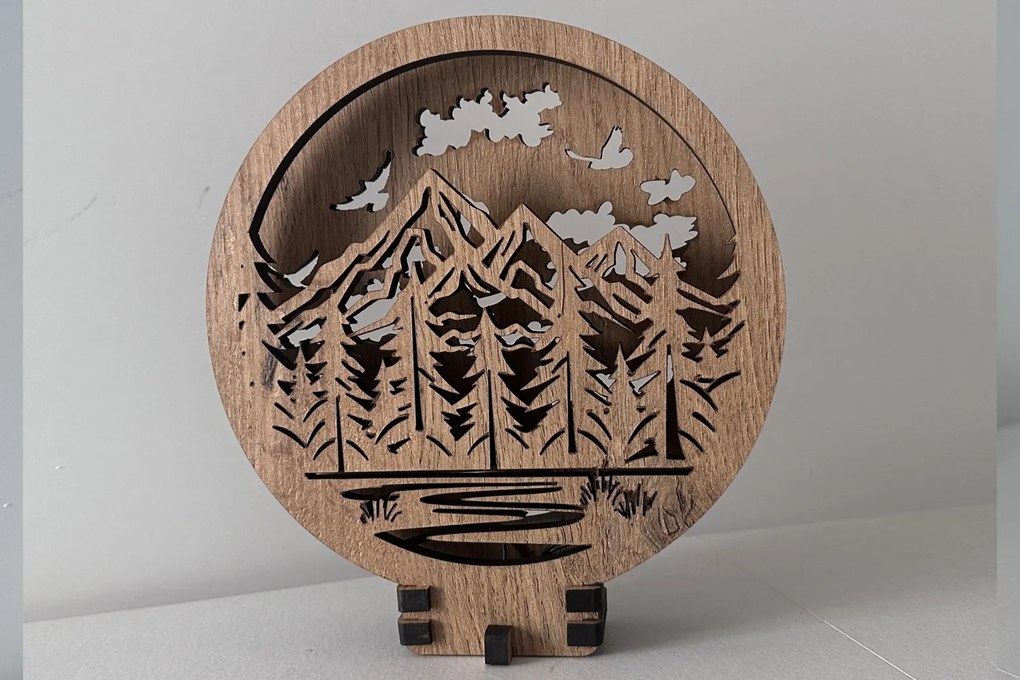 Li-Go "Hory les" lampa 20x22cm provedení povrchu: ořech