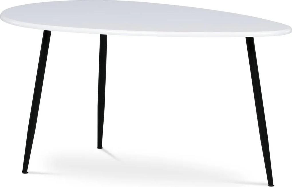 Autronic Oválný konferenční stolek AF-3012 WT,bílá/černý kov