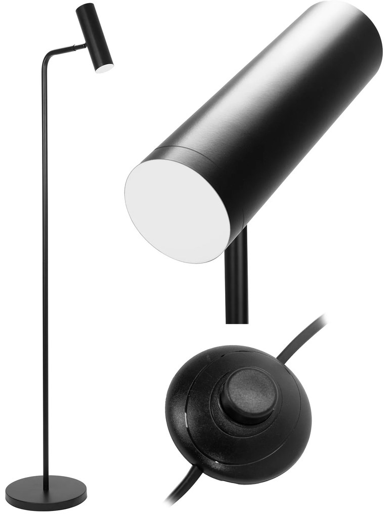 Toolight, LED podlahová lampa APP965-1F, černá matná, OSW-04050