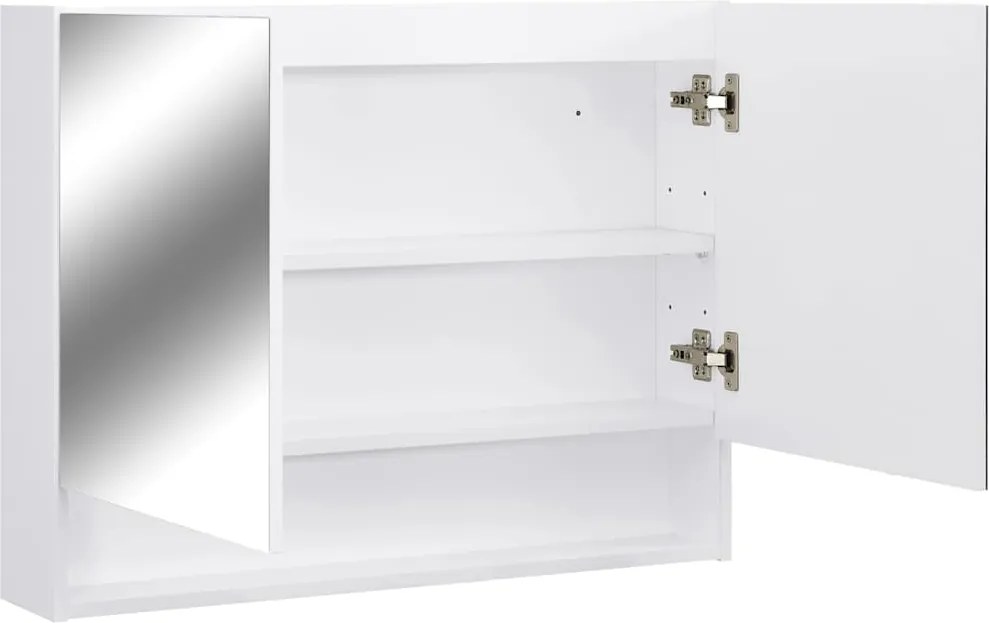 LED koupelnová zrcadlová skříňka bílá 80 x 15 x 60 cm MDF 323604