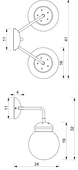 Nástěnné svítidlo HYDRO 2 2xE14/60W/230V