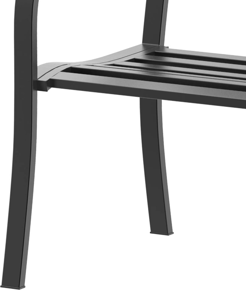 Outsunny Zahradní lavička parková 2místná zahradní ocelová černá Š127 x D60 x V87cm