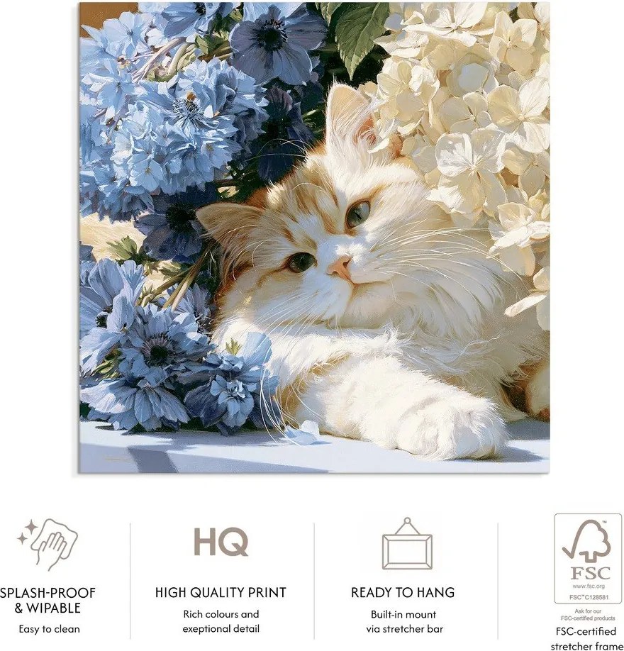 Tištěný obraz na plátně 32x32 cm Floral Feline – Styler