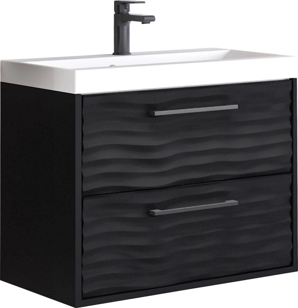 XXXLutz SKŘÍŇKA POD UMYVADLO, černá, černá, 60/50/35 cm P & B - Online Only koupelnové skříňky - 002778011501