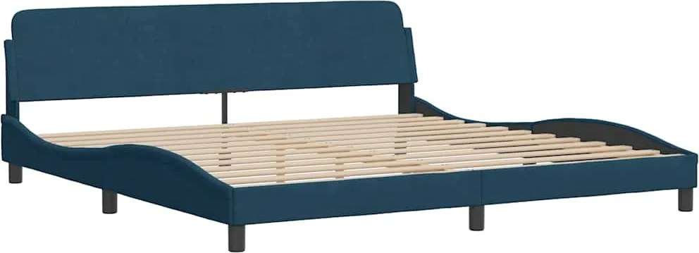 Rám postele bez matrace modrý 200 x 200 cm samet 3207945
