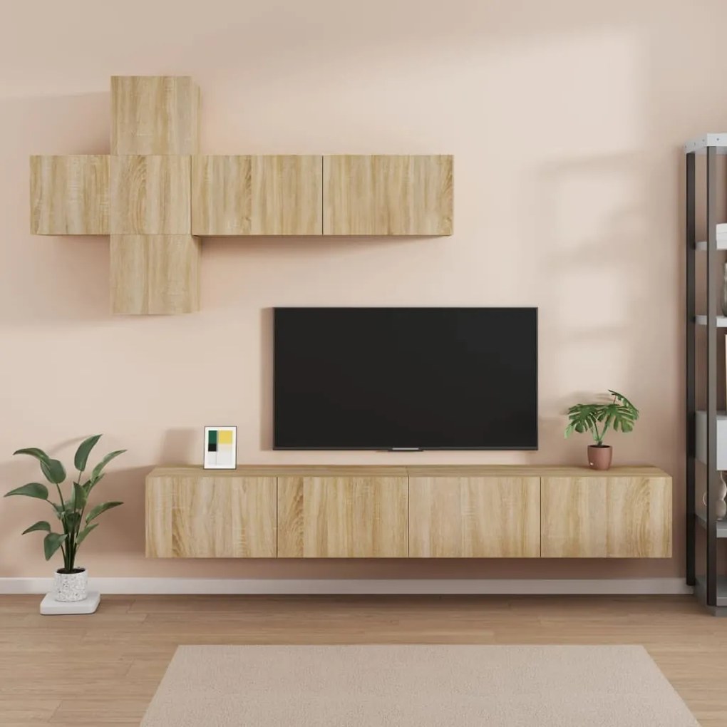 7dílný set TV skříněk dub sonoma kompozitní dřevo 3114520