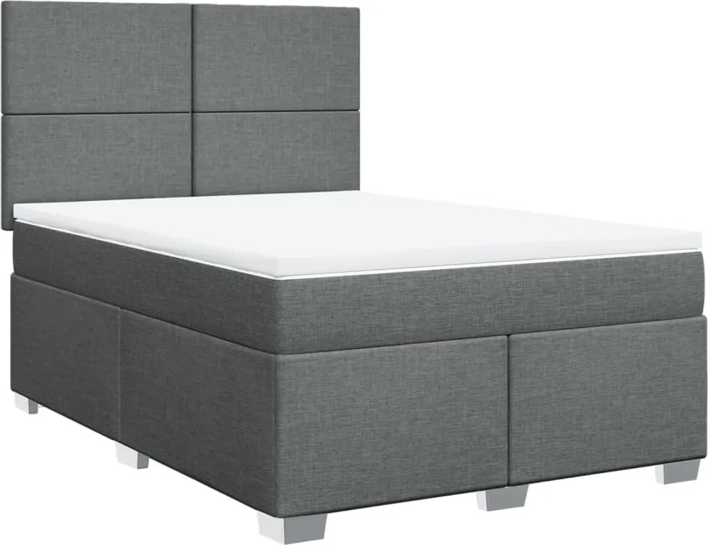 Box spring postel s matrací tmavě šedá 140x200 cm textil 3290505