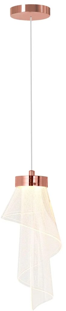 Toolight Toolight, LED závěsné svítidlo, 10W, 4000K, 467lm, APP1765-1CP, růžové zlato, OSW-09309