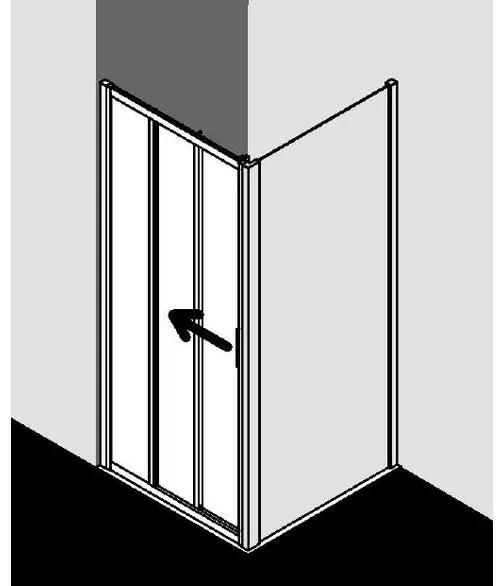Kermi Cada XS Sprchové dveře 90 cm, 3-dílné, levé, stříbrná CKG3L09020VPK