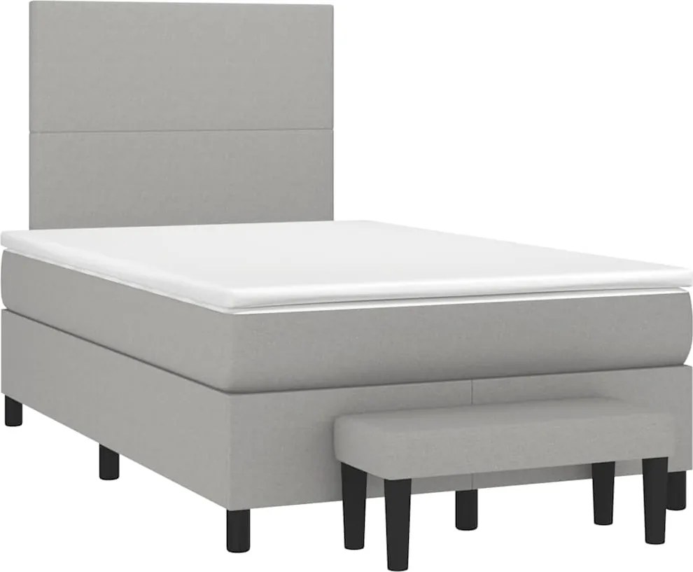 Box spring postel s matrací světle šedá 120x190 cm textil 3270341