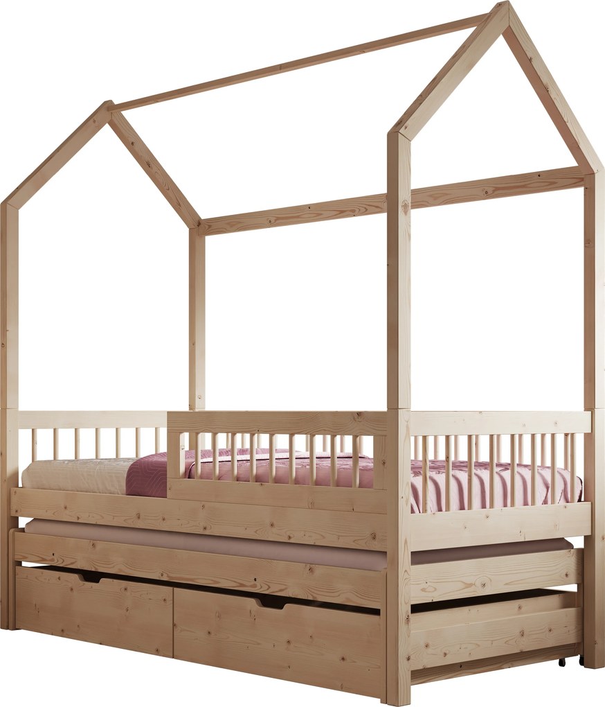 ADRK Furniture Postel Domek Artes II s matrací CH-ART-II-P-200-M