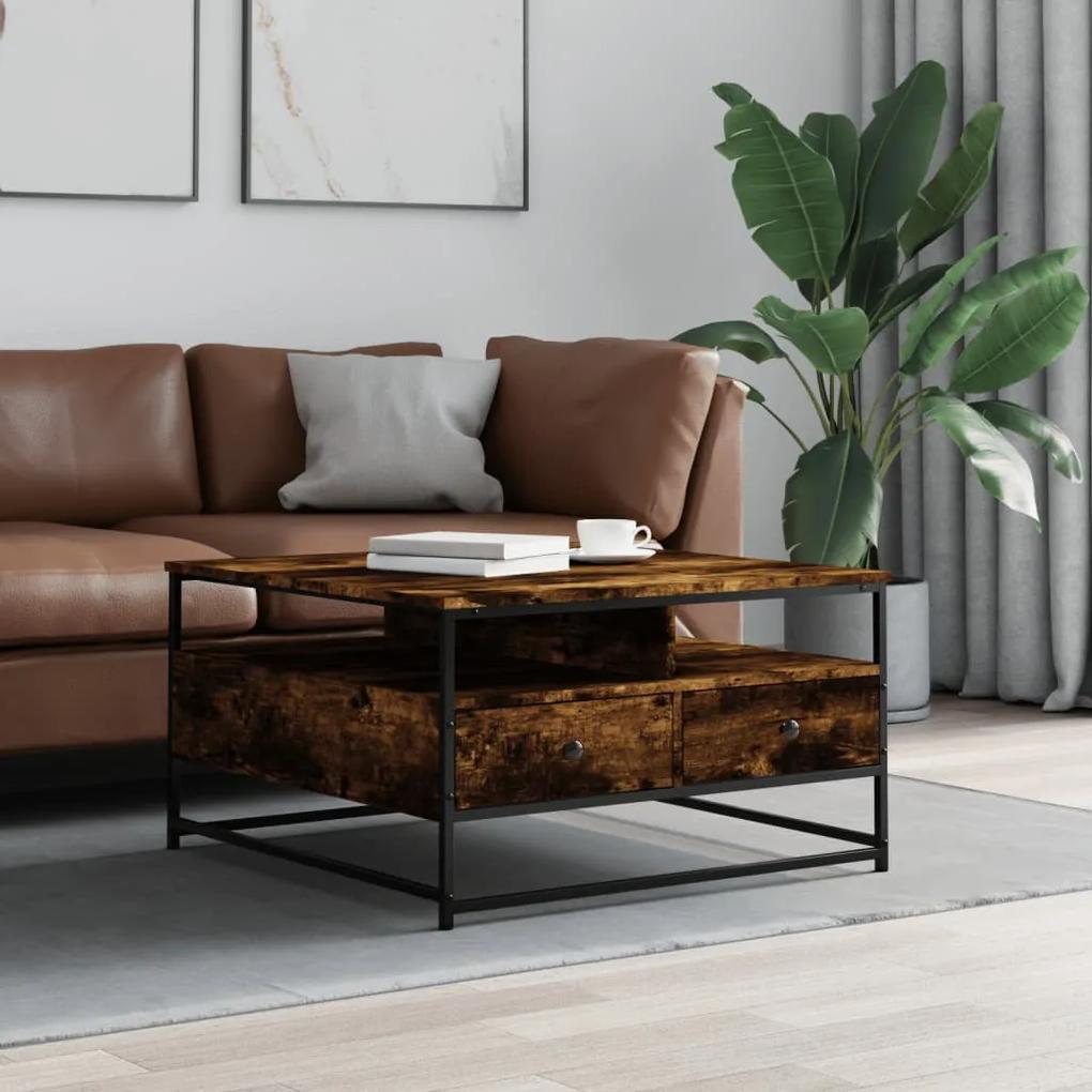 Konferenční stolek kouřový dub 80 x 80 x 45 cm kompozitní dřevo - Default Title