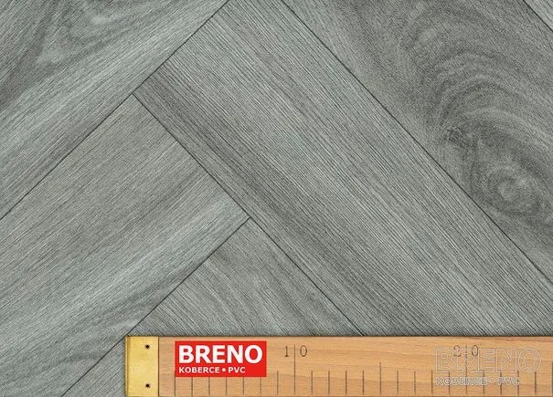 Breno PVC SLIMTEX Laurel Oak 909M - šedé dřevo, šíře 100 cm