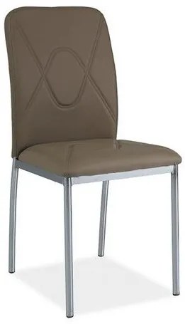 Jídelní židle H-623 - tmavě béžová/chrom