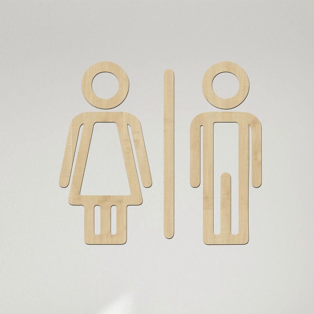 dřevo života Dřevěná samolepka označení WC - Toaleta Zvolte rozměr (cm): 13x12, Zvolte barvu dekoru: Wenge