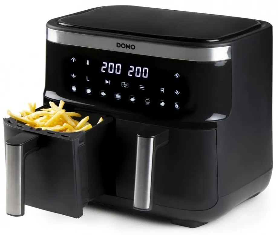 DOMO Dvojitá horkovzdušná fritéza digitální 8l, 2850W DO537FR