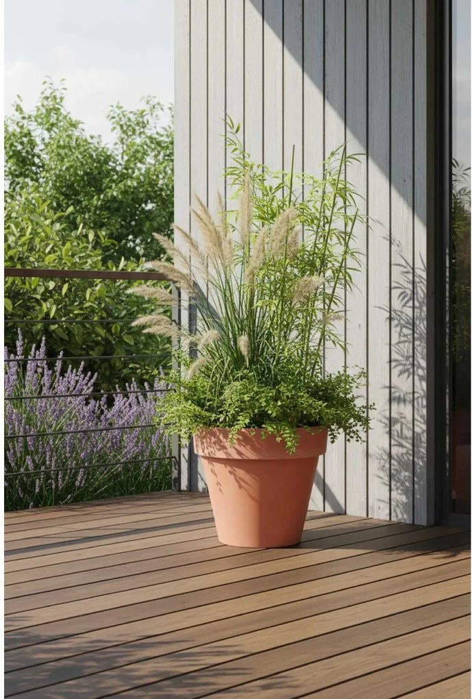 Květináč LEVANTA, plast, výška 43 cm, natur