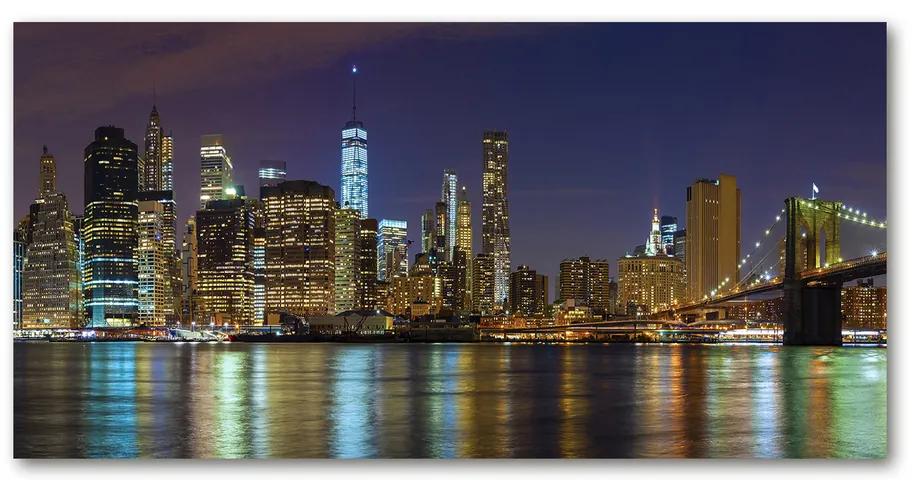 Wallmuralia Foto obraz akrylové sklo Manhattan noc 120x60 cm