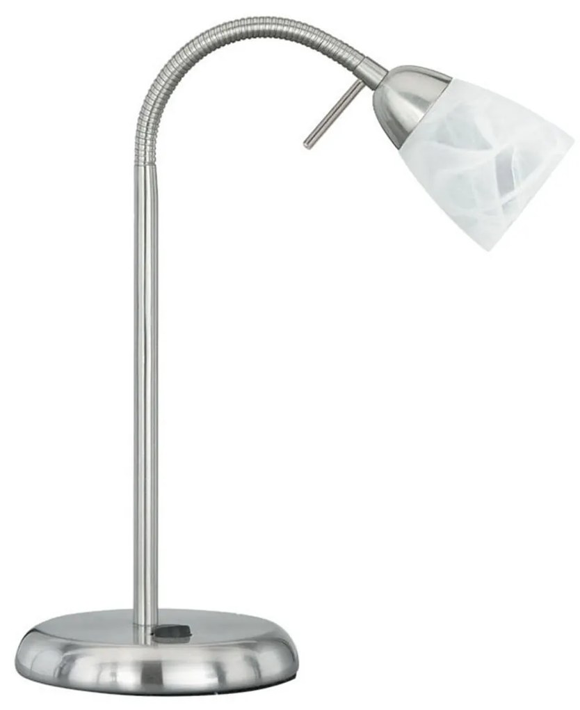 PAUL NEUHAUS Stolní lampa, sklo, alabastrový dekor, ocel 3000K PN 4432-55