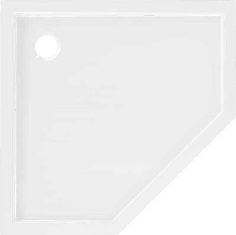 Mexen Flow Slim, pětiúhelníková sprchová vanička 80 x 80 cm, bílá lesklá, 46P108080