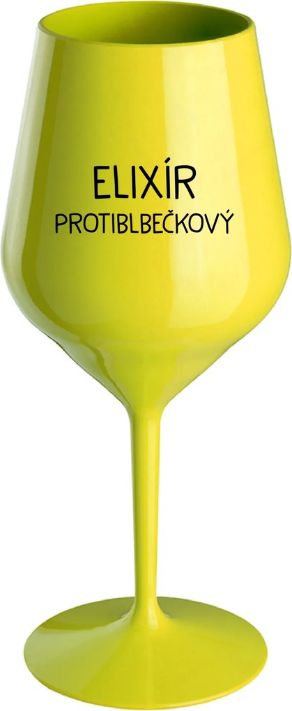 ELIXÍR PROTIBLBEČKOVÝ - žlutá nerozbitná sklenice na víno 470 ml
