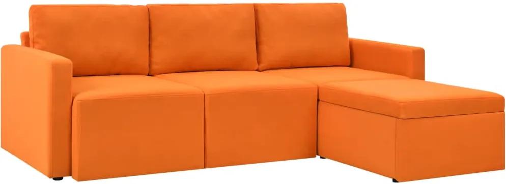 Vysouvací-rozkládací 3místná pohovka Urbana - textil | oranžová