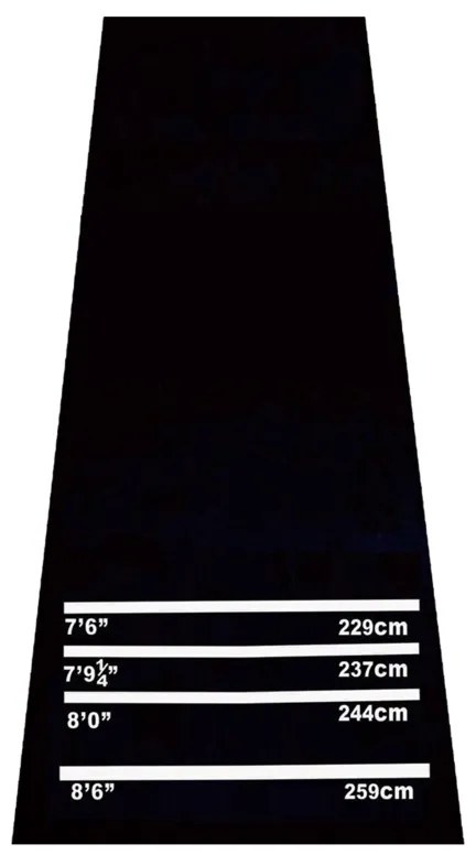 Gumová podložka k šipkám s herními vzdálenostmi, délka 300 cm B8-0005