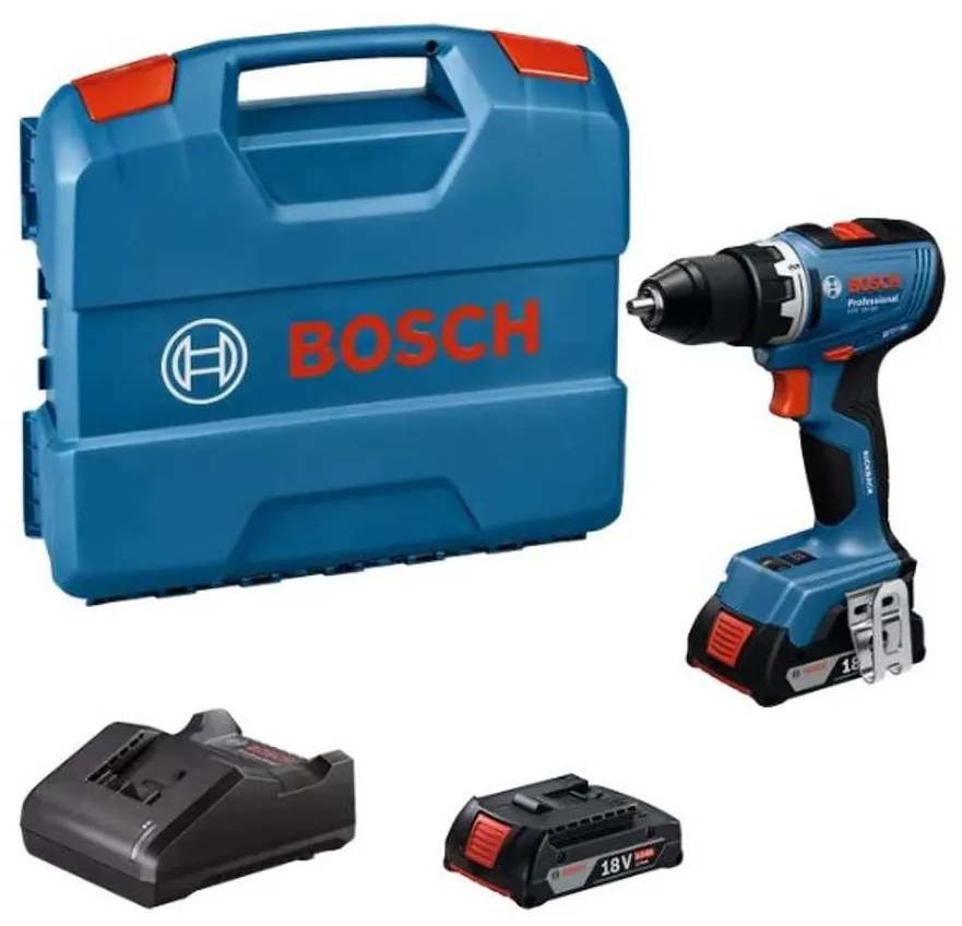 Bosch - 18V AKU vrtací šroubovák GSR 18V-65, 2x aku 2,0 Ah Li-Ion, nabíječka 06019N3000