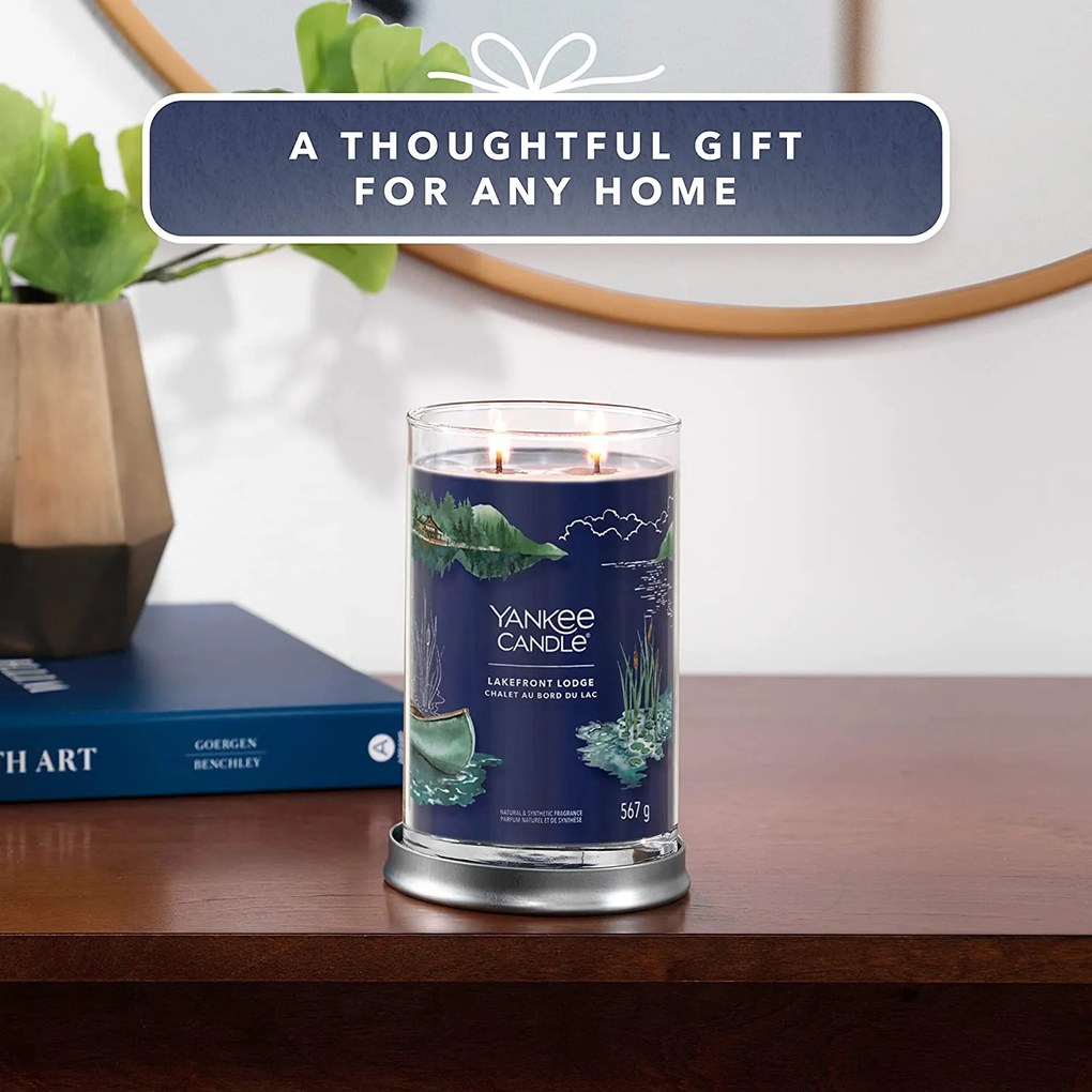 Yankee Candle vonná svíčka Signature Tumbler ve skle velká Lakefront Lodge 567g